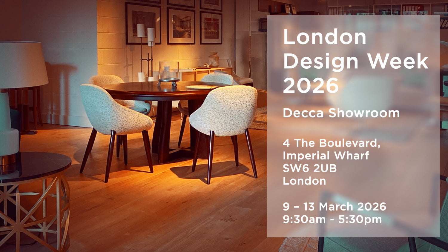 Event: London Design Week // 9-13 March 2026 – Decca Europe